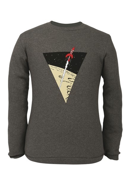 Sweatshirt Tintin "Rocket in triangle" dark grey - Accueil | BOUTIQ...