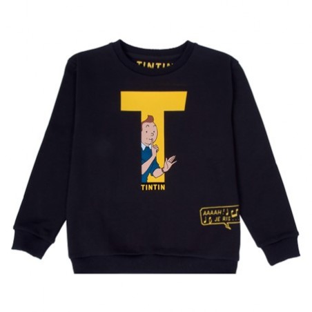Sweatshirt «Tintin T» black - Accueil | BOUTIQUE.TINTIN.COM Tintin ...