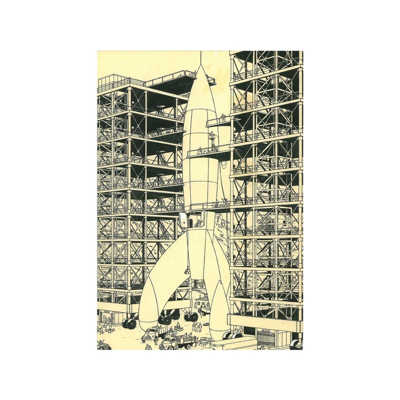 Postcard - Lunar rocket ramp - Accueil | BOUTIQUE.TINTIN.COM Tintin...